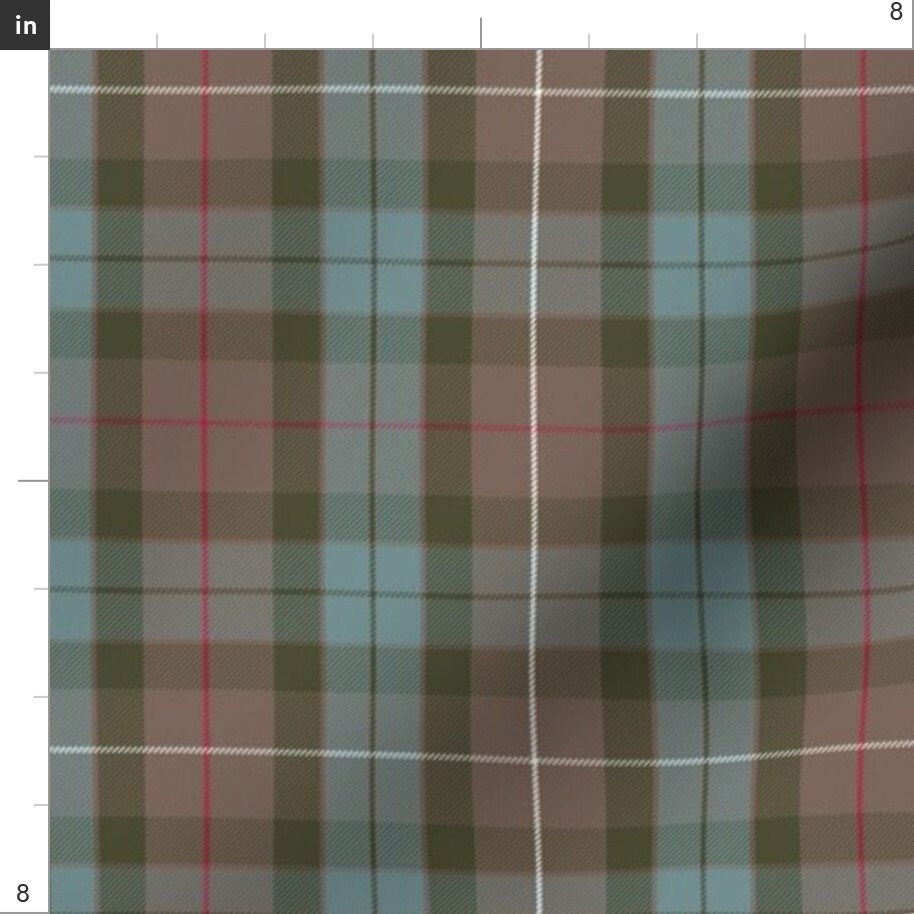 Muted Blue and Red Plaid Fabric Fraser Hunting Weathered - Etsy