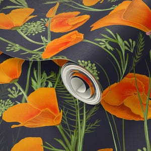 Orange Poppies Removable Peel and Stick Wallpaper - California Poppy ...