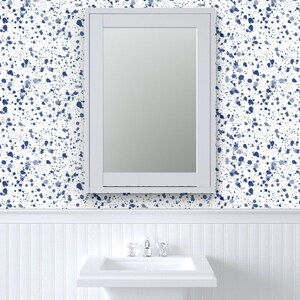 Ink Splatter Wallpaper Splat in Indigo by Danika Herrick Blue Ink ...