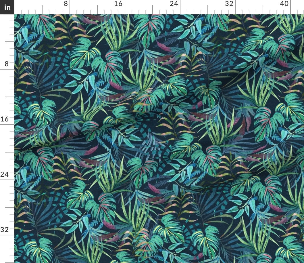 Lavish Tropical Fabric in A Tropical Mood by Michele Norris - Etsy