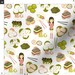 Green Pink Dim Sum Fabric Dim Sum by Ravynka Chinese Food - Etsy