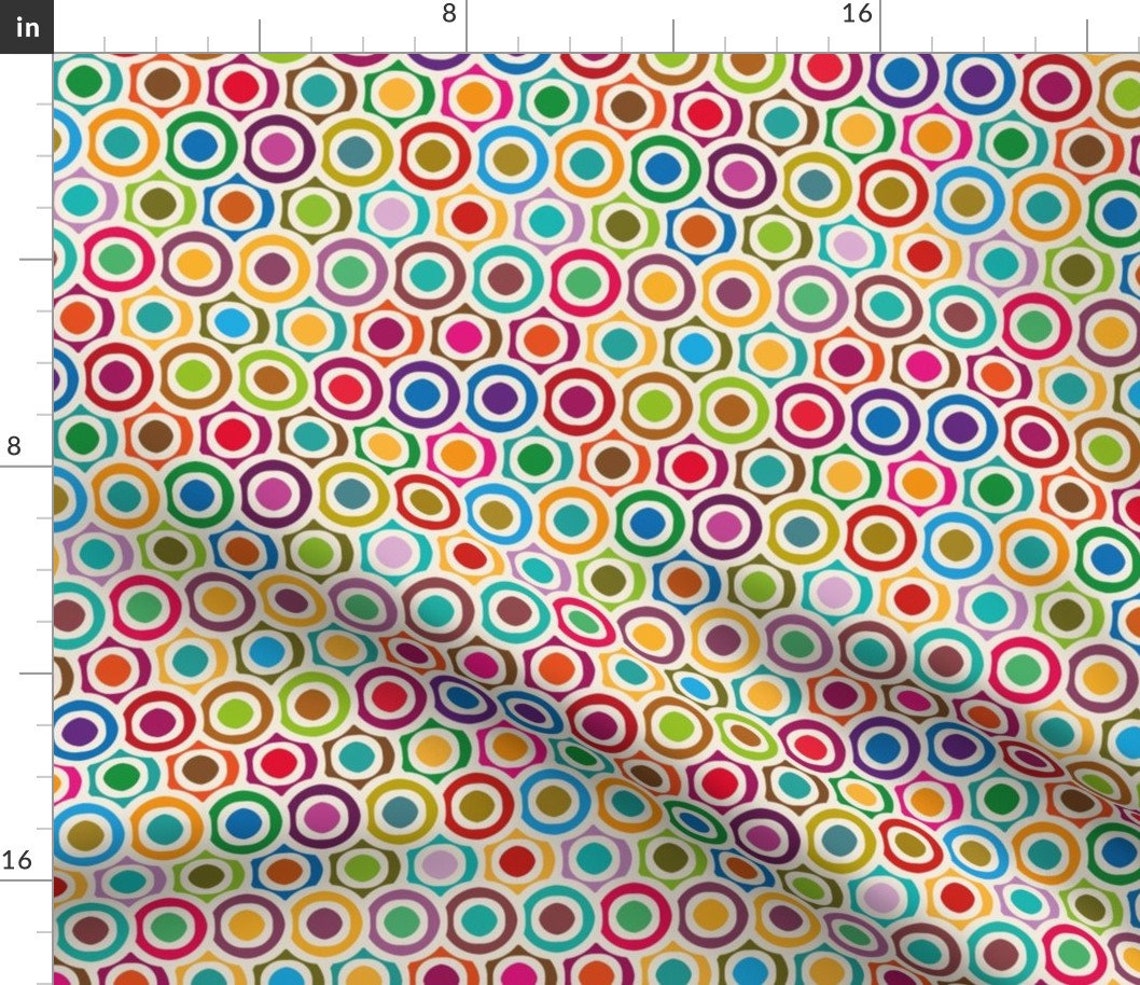 Circles Colorful Geometric Fabric Colored Circles By | Etsy