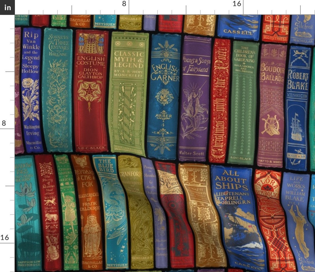 Colorful Books Fabric Mademoiselle Fancypantaloons Library Bright by ...