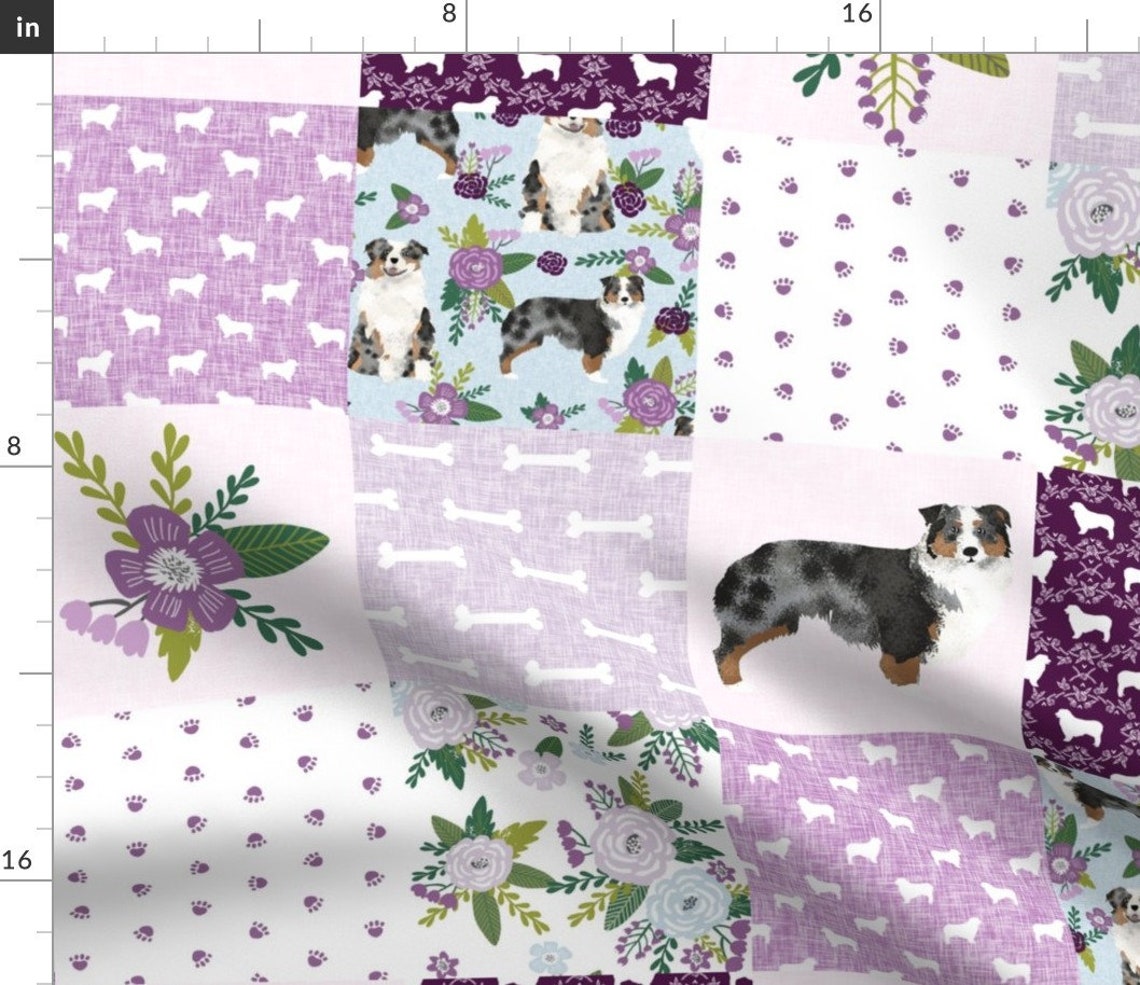 Australian Shepherd Fabric Australian Shepherd Pet Quilt C | Etsy