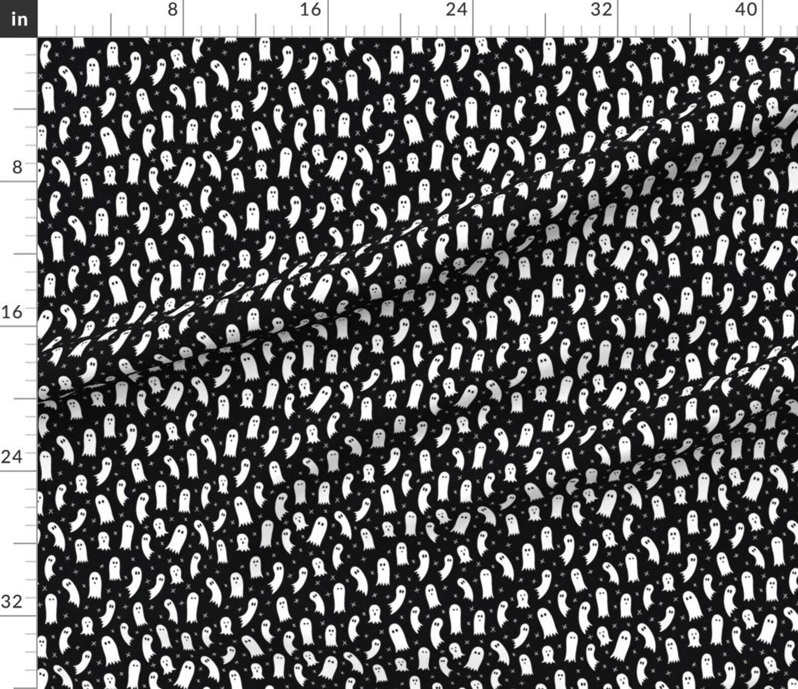 Ghosts Fabric Halloween Ghosts Black by Jaymehennel Ghost | Etsy