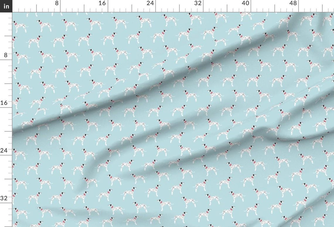 Dalmations on Blue Fabric - Dalmatians on Blue by Littlearrowdesign ...