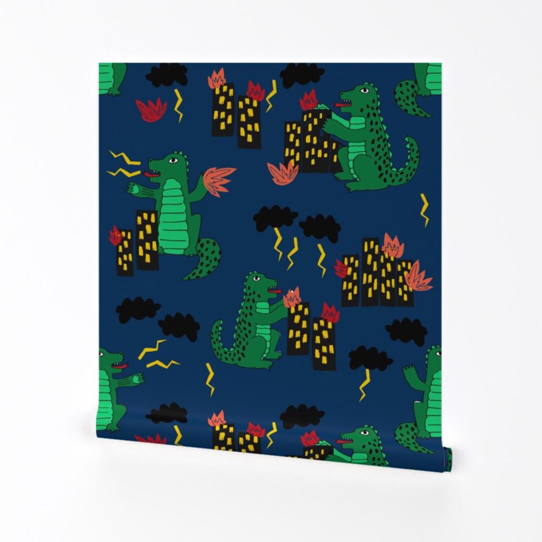 Monster Wallpaper - Navy Blue Monster Scary Movie by Andrea Lauren ...