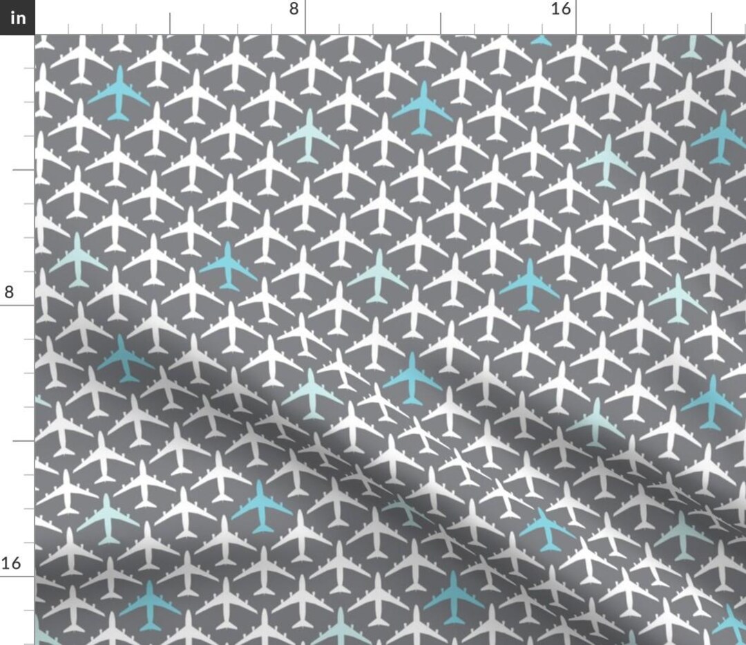 Airplane Fabric Vertical Blue Planes by Toothpanda Airplanes Grey White ...