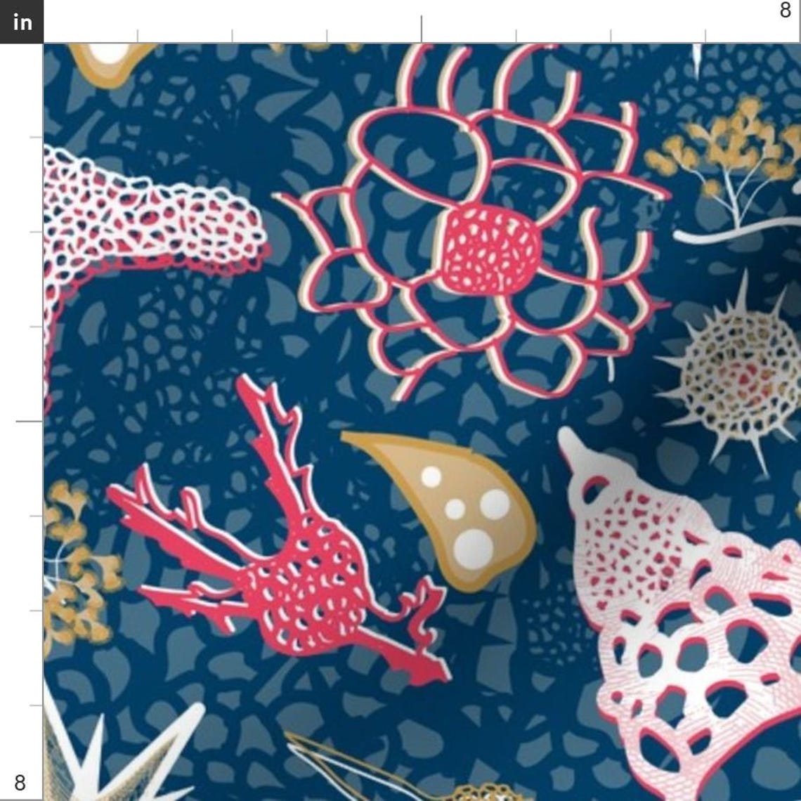 Microorganism Fabric - Protozoans by Winkeltriple - Blue Pink Biology ...