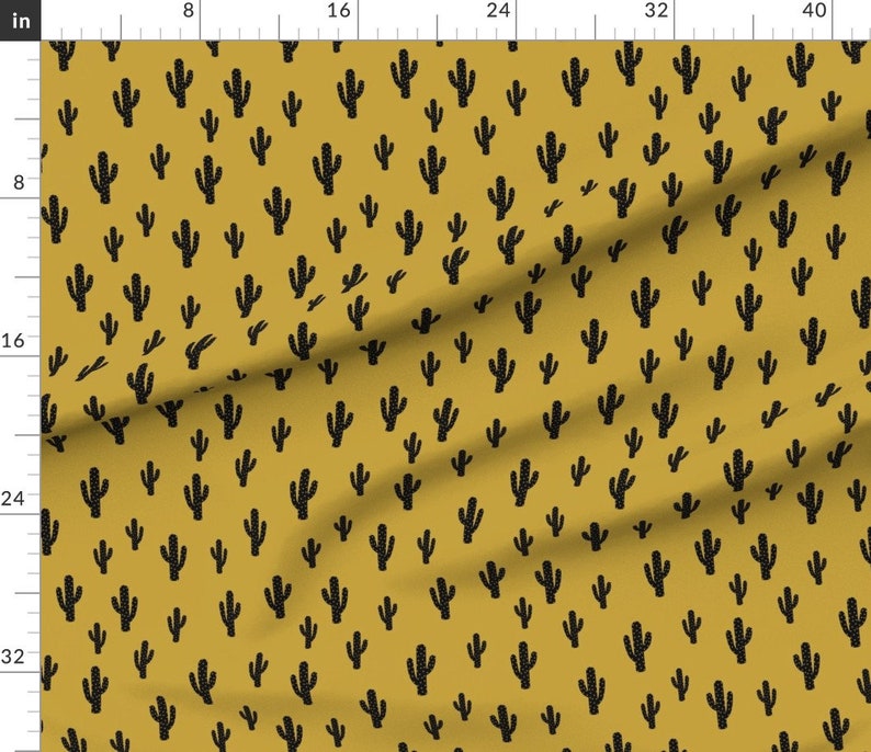 Cactus Fabric Cactus in Mustard Fabric Designed by Kimsa - Etsy