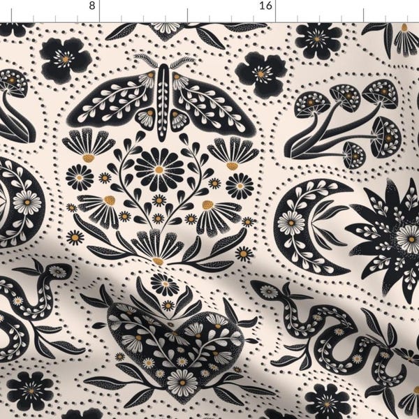 Persian Fabric Heriz Fans Blue by Amyvail Persian Geometric Blue Gold ...