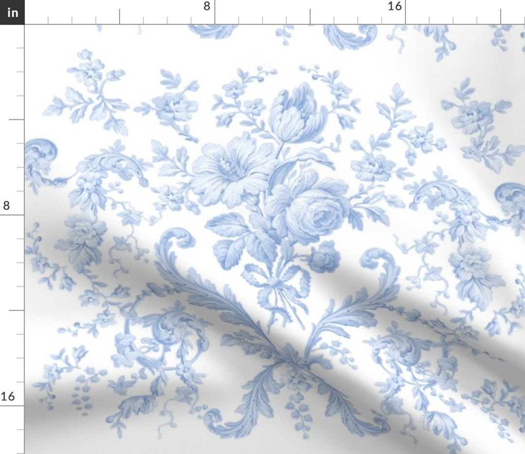 Grandmillennial Fabric Faded Rococo White by Lilyoake Cottagecore ...