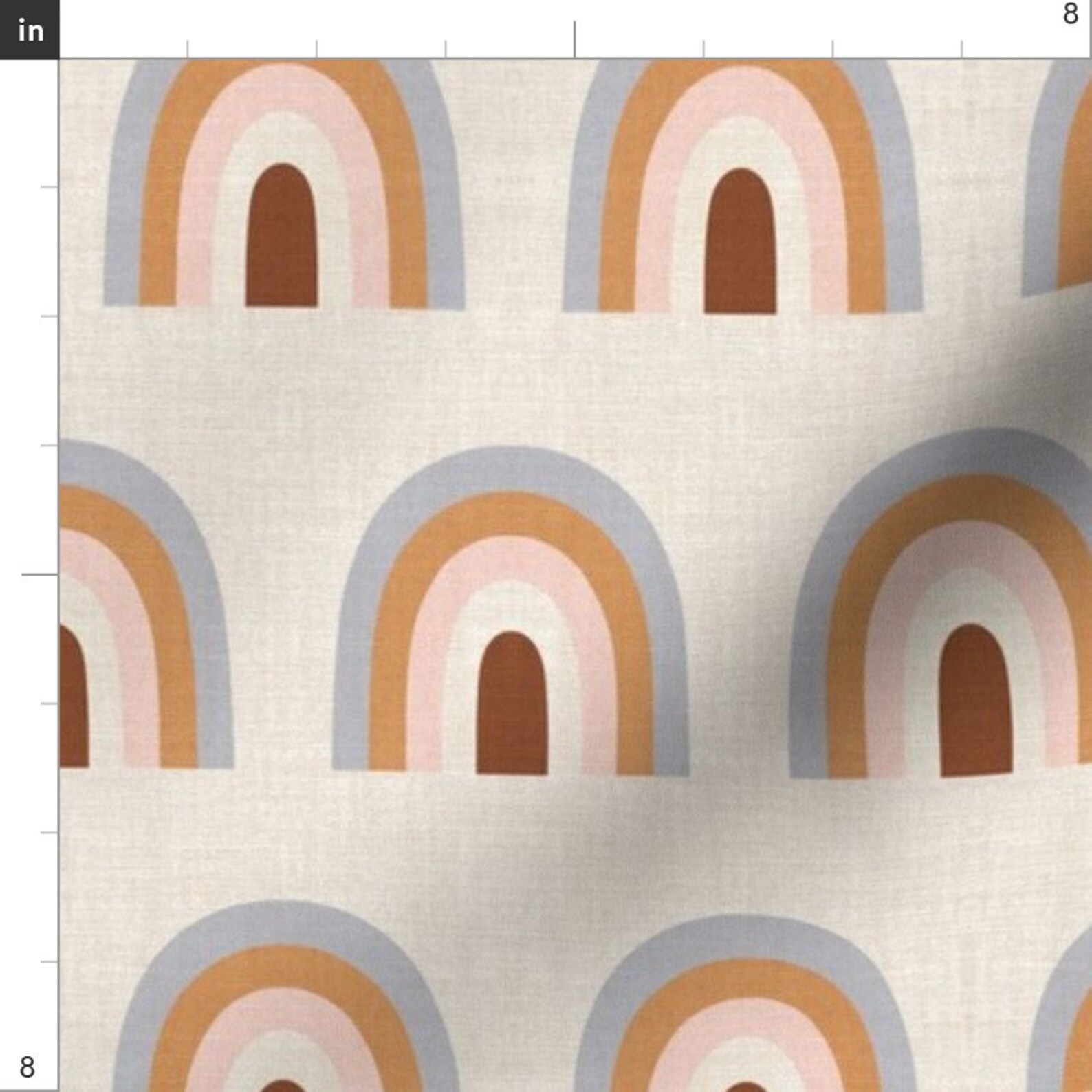 Boho Beige Rainbows Pattern Fabric Boho Rainbow by Holli | Etsy