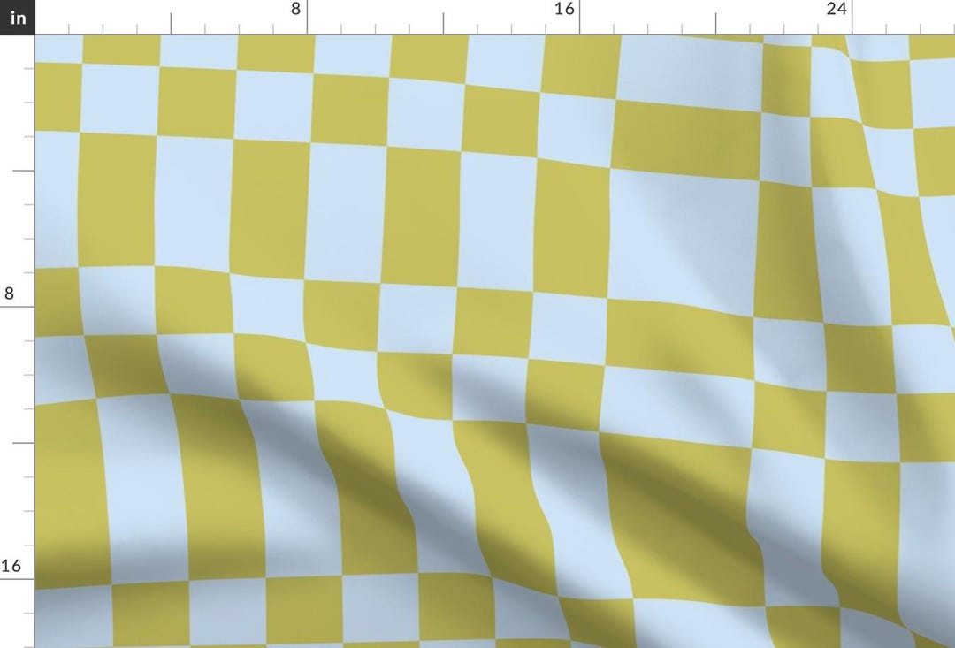 Green Blue Check Fabric - Modern 90s Check by Ligaturadesign ...