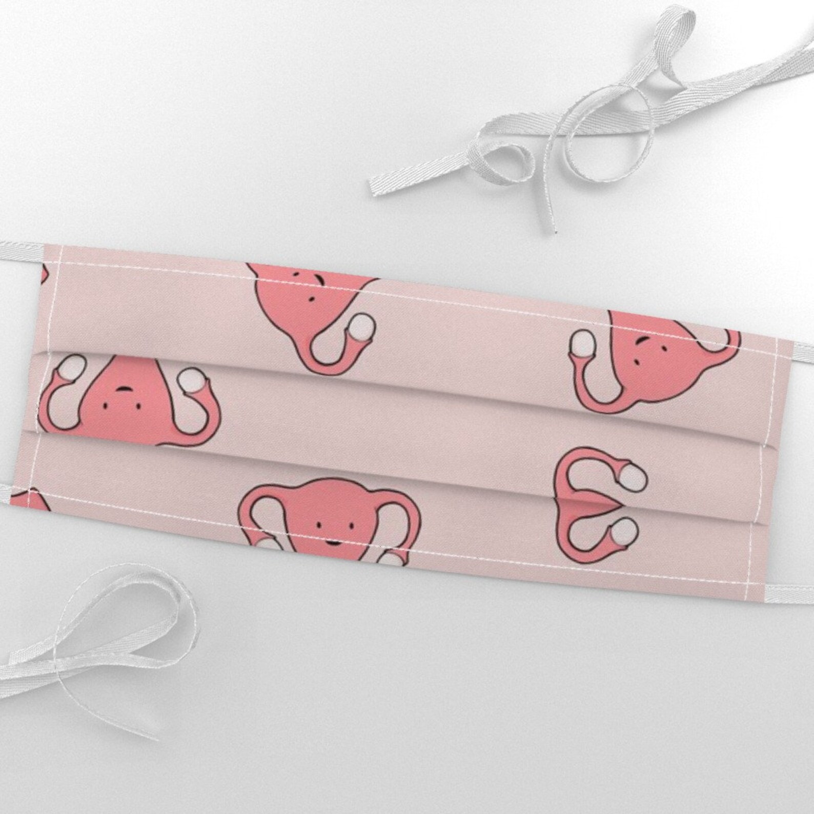 Happy Uterus Fabric Happy Crazy Uterus in Pink Large by - Etsy