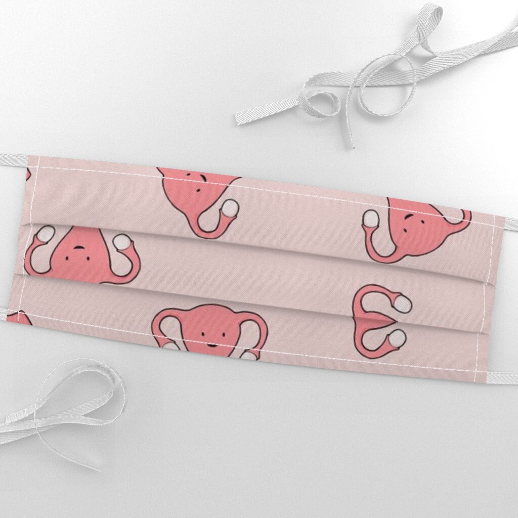 Happy Uterus Fabric Happy Crazy Uterus in Pink Large by - Etsy