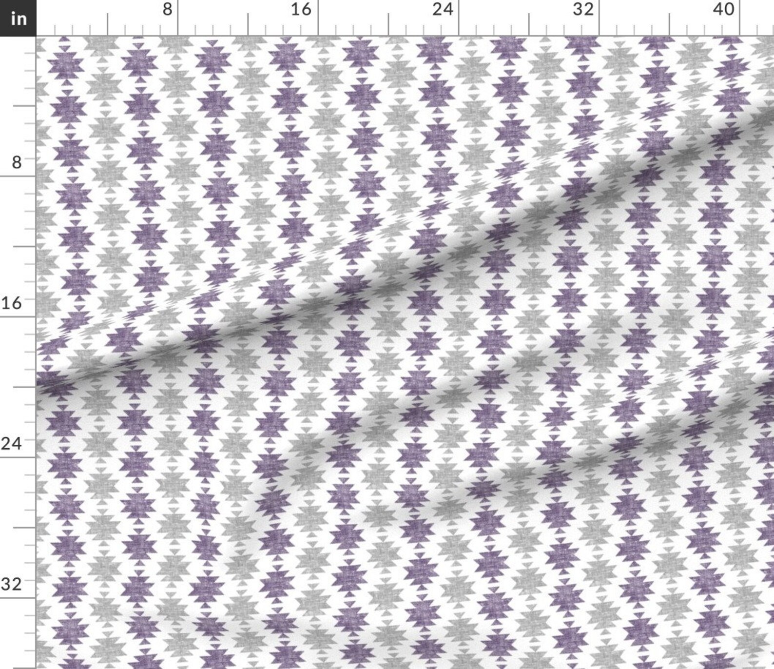 Purple Fabric Modern Aztec Woven Purple and Gray by | Etsy