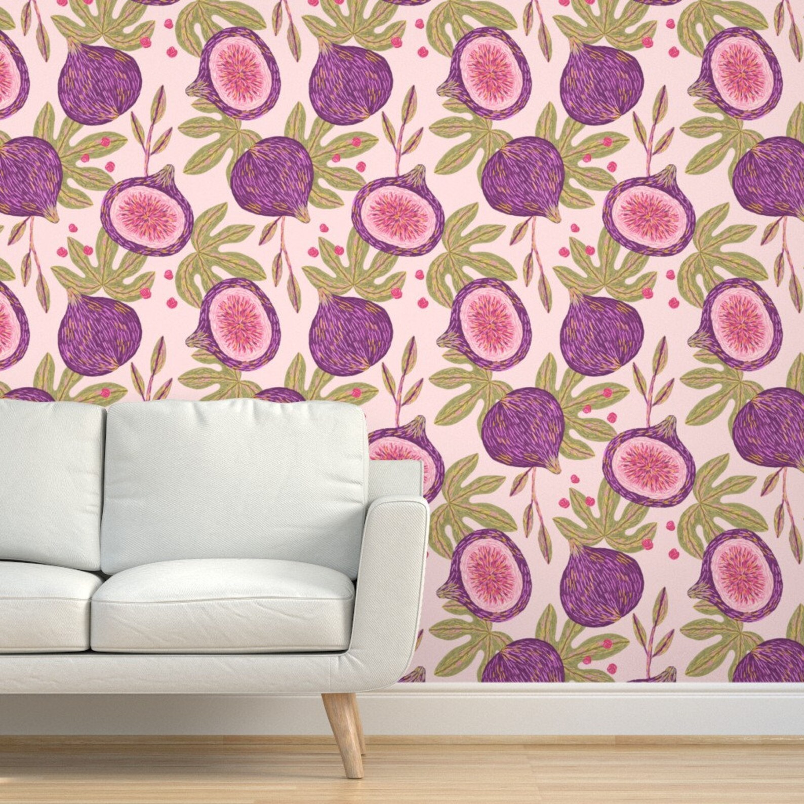 Botanical Figs Wallpaper Figs Embroidery by Kondratya | Etsy