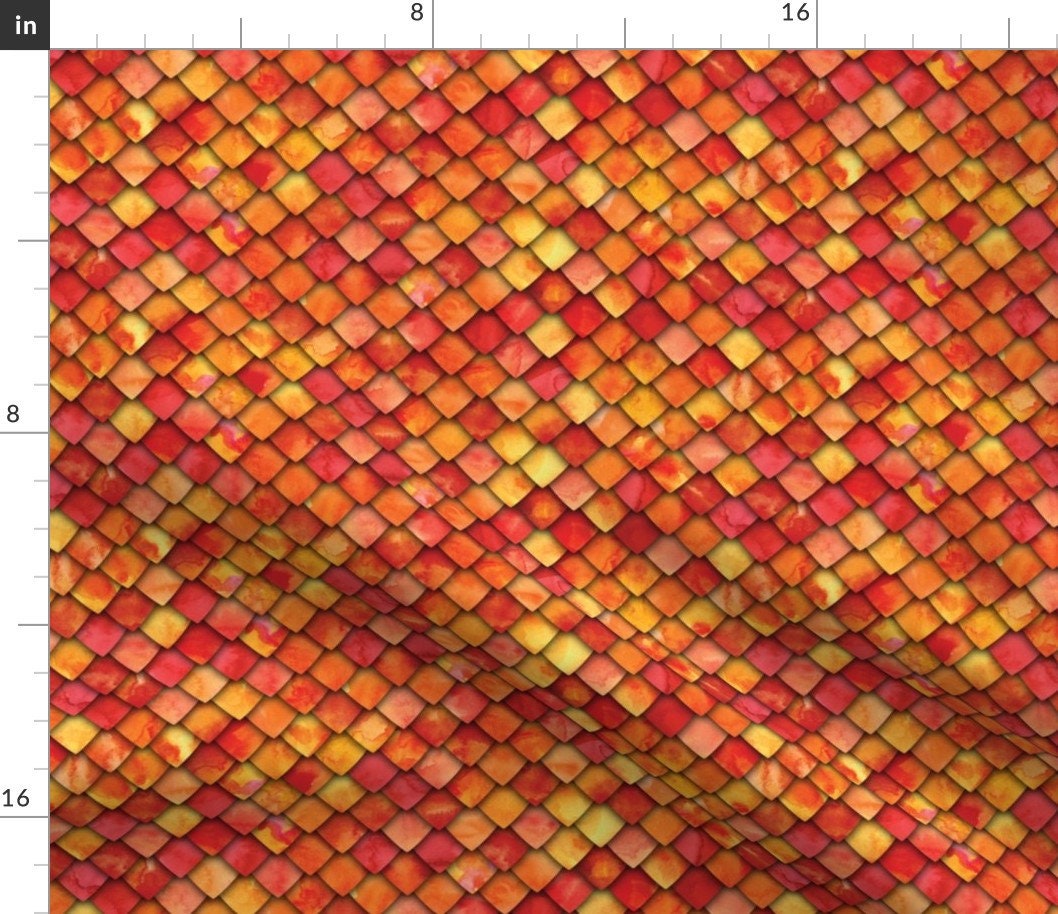 Scale Fabric Dragon Scales fire by Littlearrowdesign - Etsy