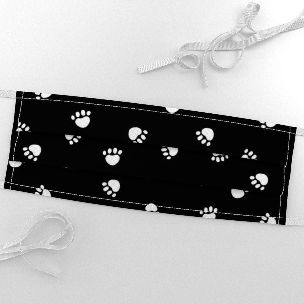 Paw Fabric Black and White Paw Print Pet Dog Cat Fabric by - Etsy