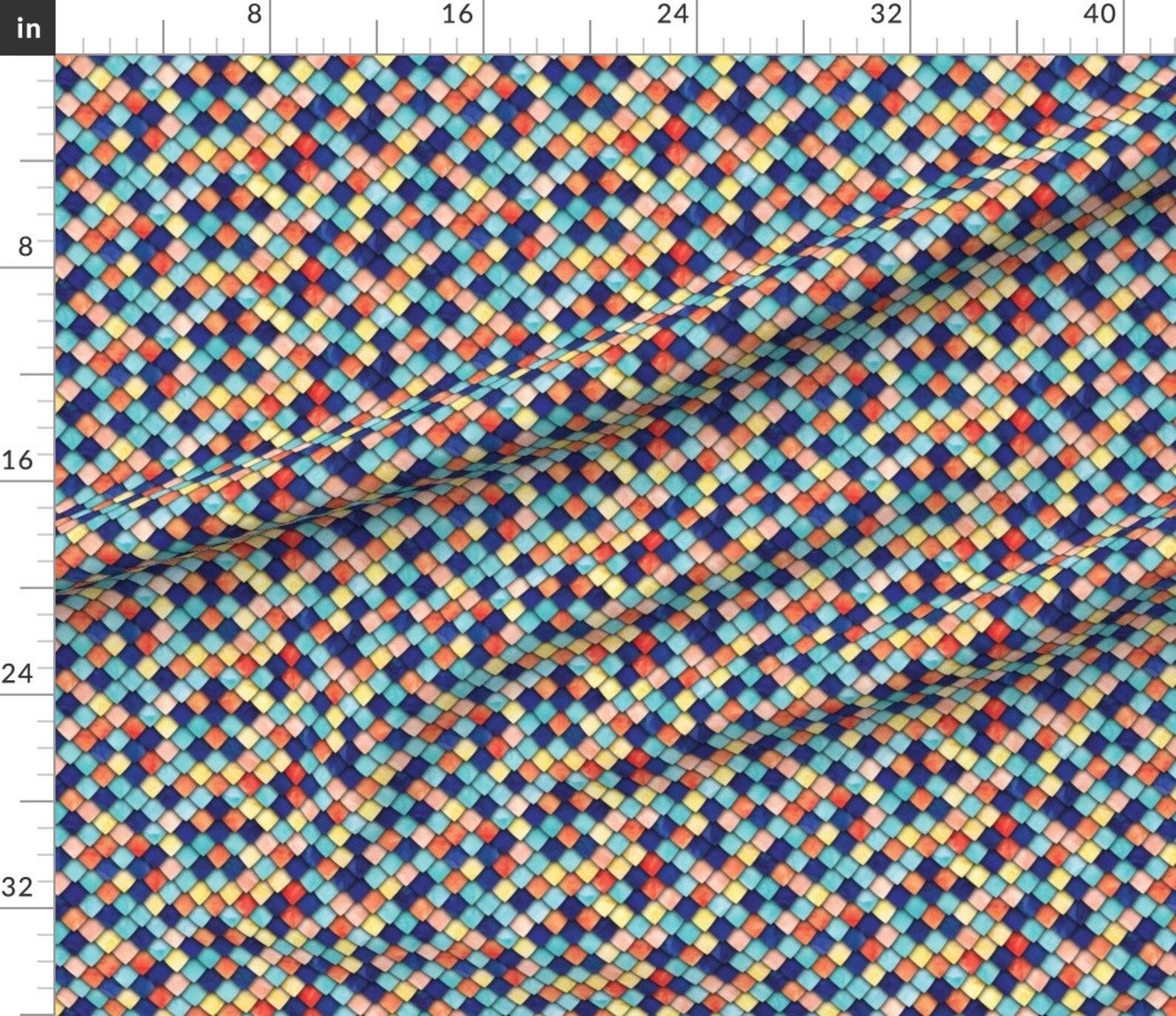 Rainbow Dragon Scales Fabric Dragon Scales Multi by - Etsy