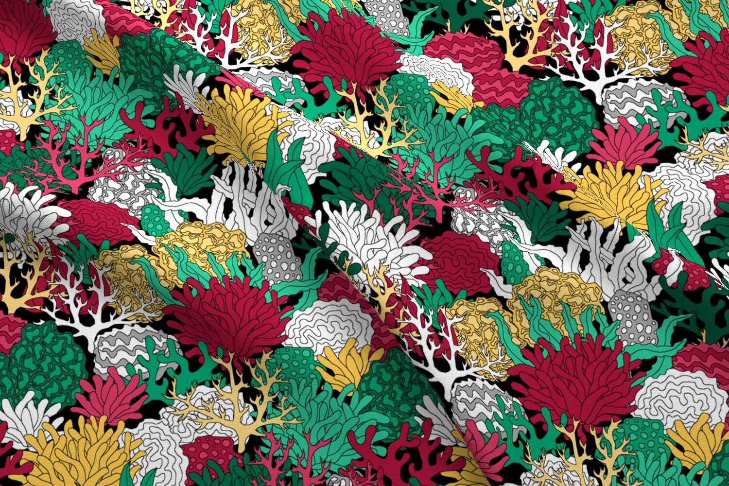 Tropical Coral Fabric Reef By Pond Ripple Tropical Coral | Etsy