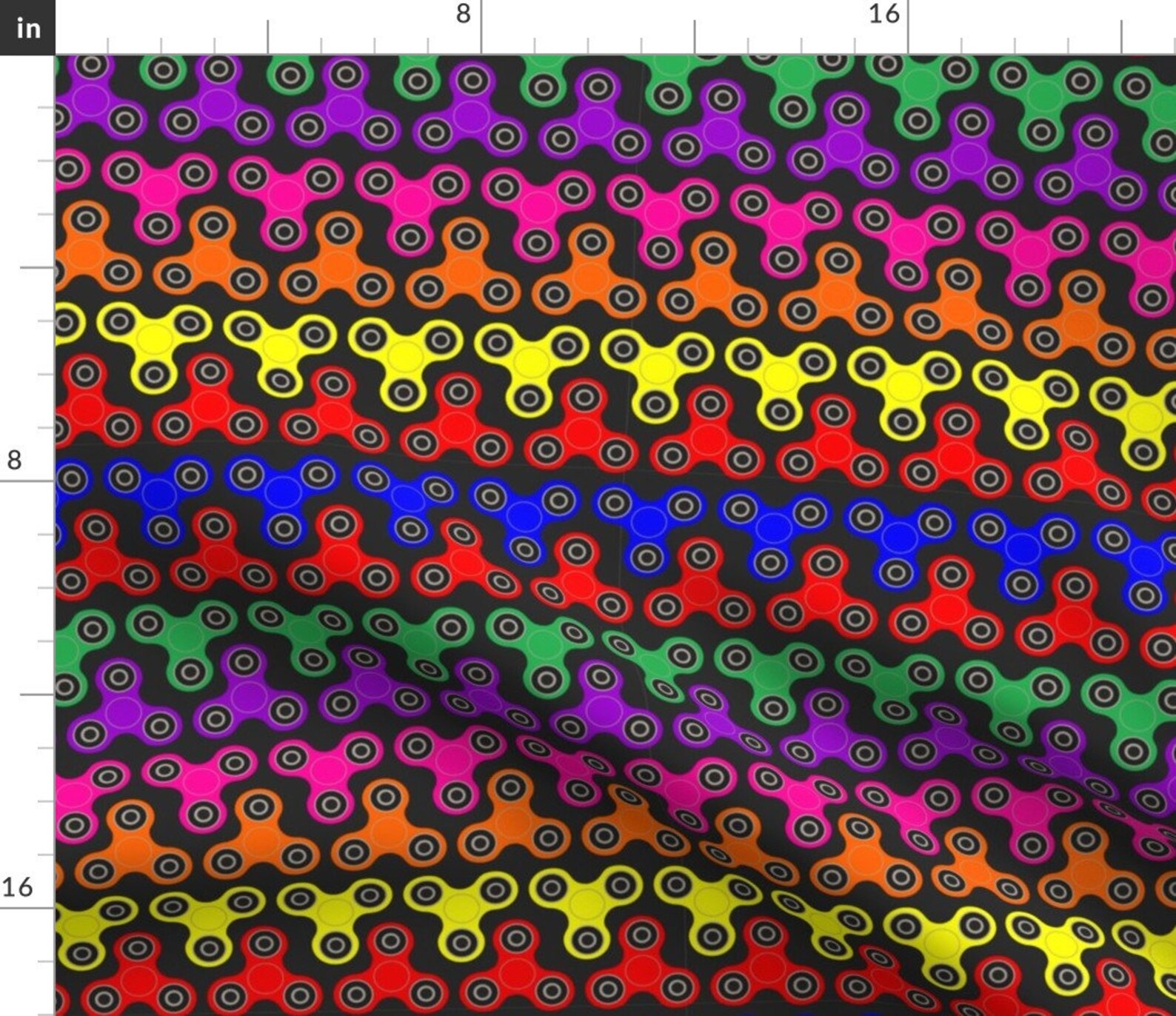 Toy Fabric Fidget Spinner Stripes by B0rwear Colorful Fad - Etsy