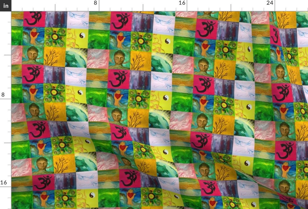Buddha Fabric - Patchwork Buddha by Leahvanlutz - Patchwork Buddha ...