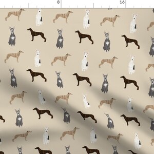 Dog Fabric Whippet Simple Dog Breed Fabric Tan by Petfriendly Dog Breed ...