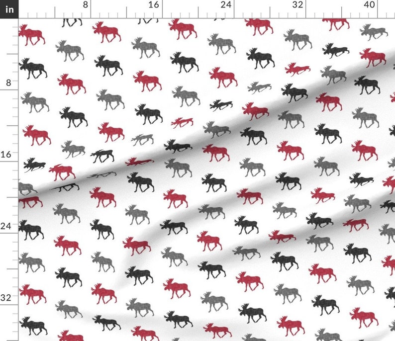 Moose Fabric Multi Moose the Lumberjack Collection by - Etsy