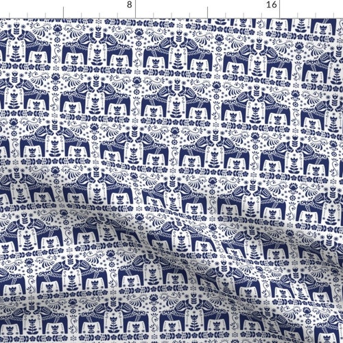 Norwegian Fabric Uffda Navy by Teresamagnuson Lefse - Etsy