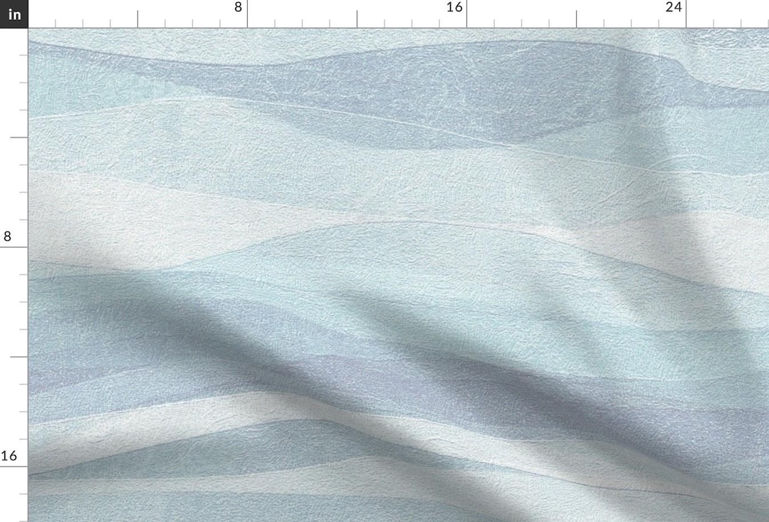 Minimal Coastal Apparel Fabric - Sky Blue Wave by Wren_leyland - Ocean ...