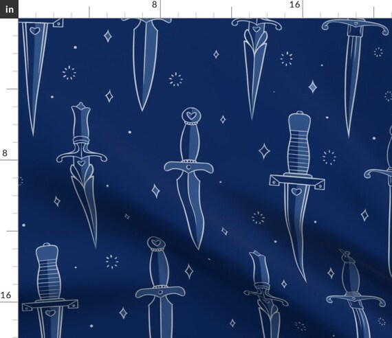 Dagger Fabric Sweet Revenge Navy by Logan Spector Deadly | Etsy