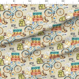 Vintage Adventure Fabric Let's Go Exploring by Kelleymareedesign ...