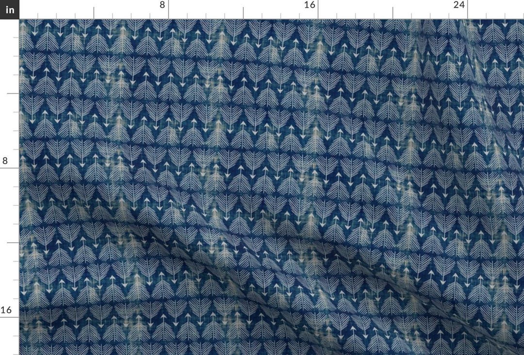Distressed Indigo Arrows Fabric - Django Arrows (indigo) Small by ...