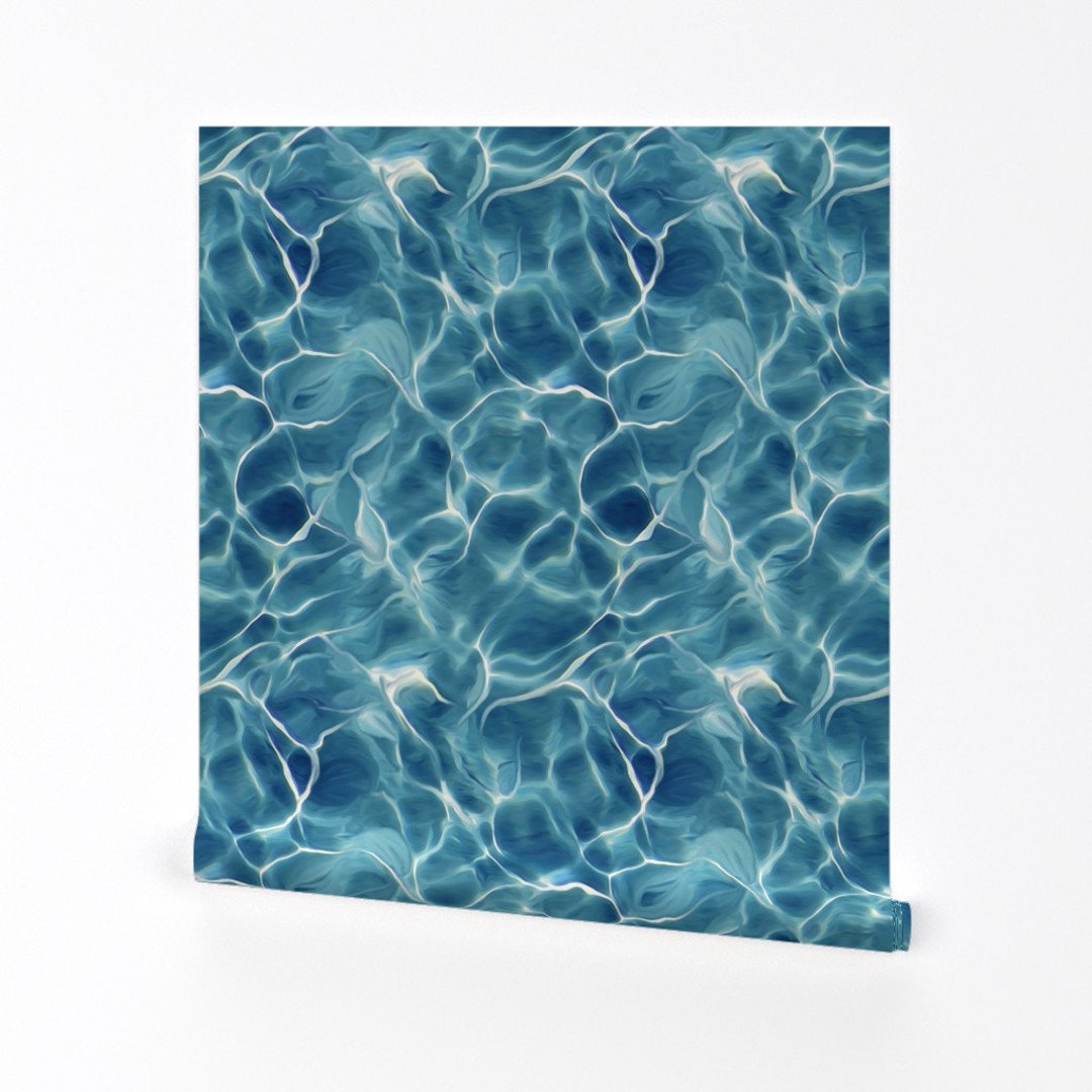 Pool Wallpaper Light Blue Ocean by Lauriekentdesigns Water Pool Custom ...