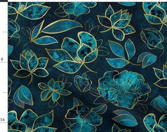 Turquoise Fabric by the Yard Aqua Fabric Bright Blue Fabric - Etsy