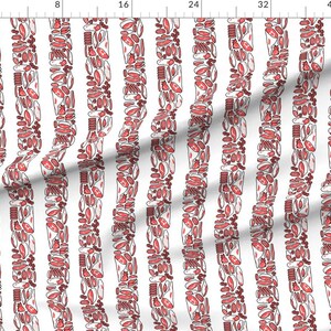 Steak Stipes Fabric Meat Stripes on White Back by - Etsy