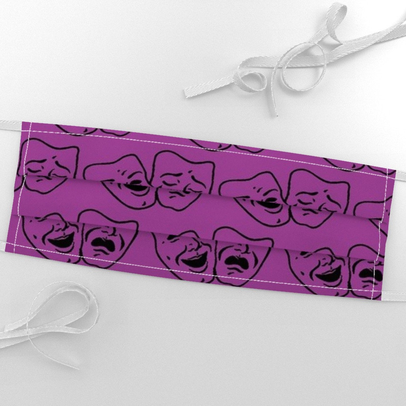 Drama Purple Masks Acting Fabric Drama Masks Expressions by | Etsy