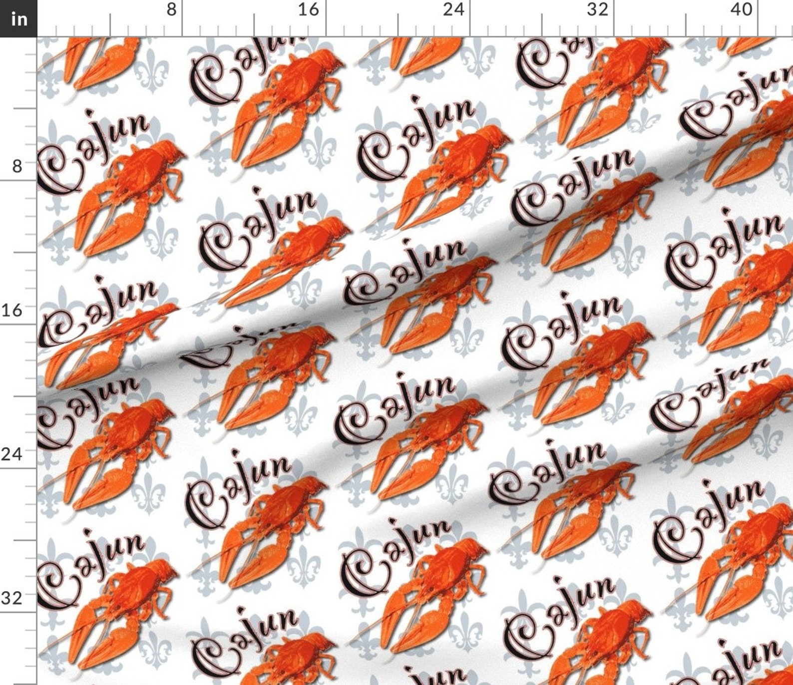 Crawfish Fabric Cajun Crawfish1 by Designbycristy Crawfish - Etsy