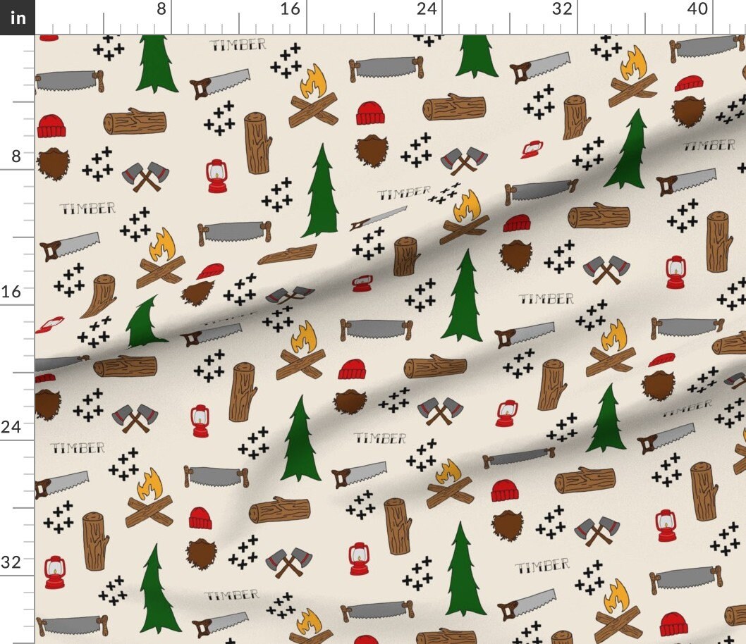 Lumberjack Fabric Lumberjack Large By Bubcub Lumberjack | Etsy