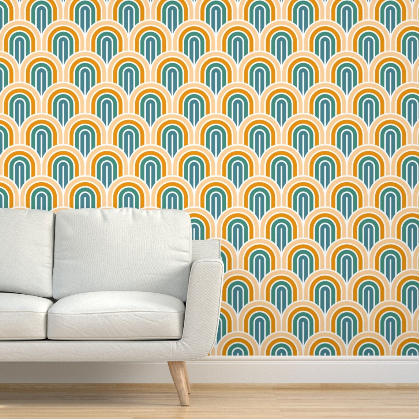 Art Deco Arches Wallpaper Geometric Pattern Art Deco Arch - Etsy
