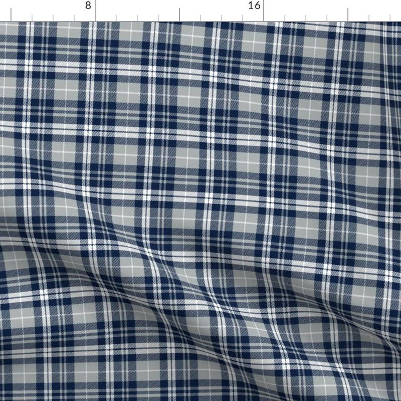 Blue Plaid Fabric - Etsy