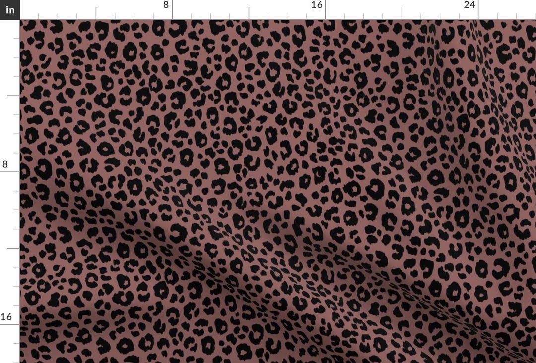 Leopard Fabric - Pale Mauve Leopard by Kimsa - Moody Mauve Purple Black ...