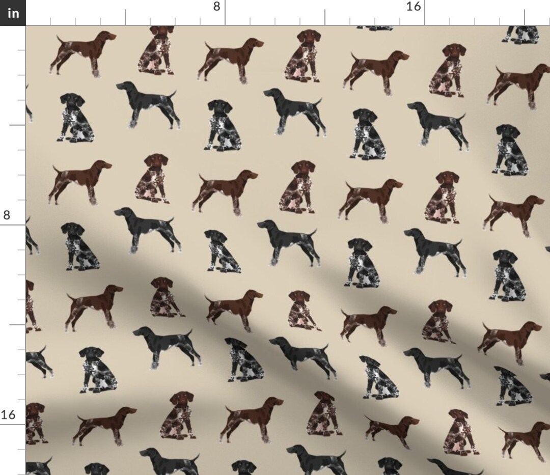 German Shorthaired Pointer Brown Black Dog Fabric Gsp Fabric, Gsp Dog ...