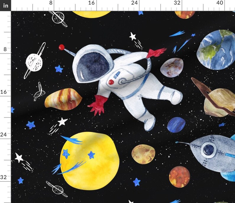 Astronaut Fabric 54x36 Out of This World - Etsy