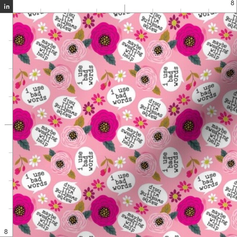 Pretty Sweary Fabric Tiny I Use Bad Words Pink by - Etsy