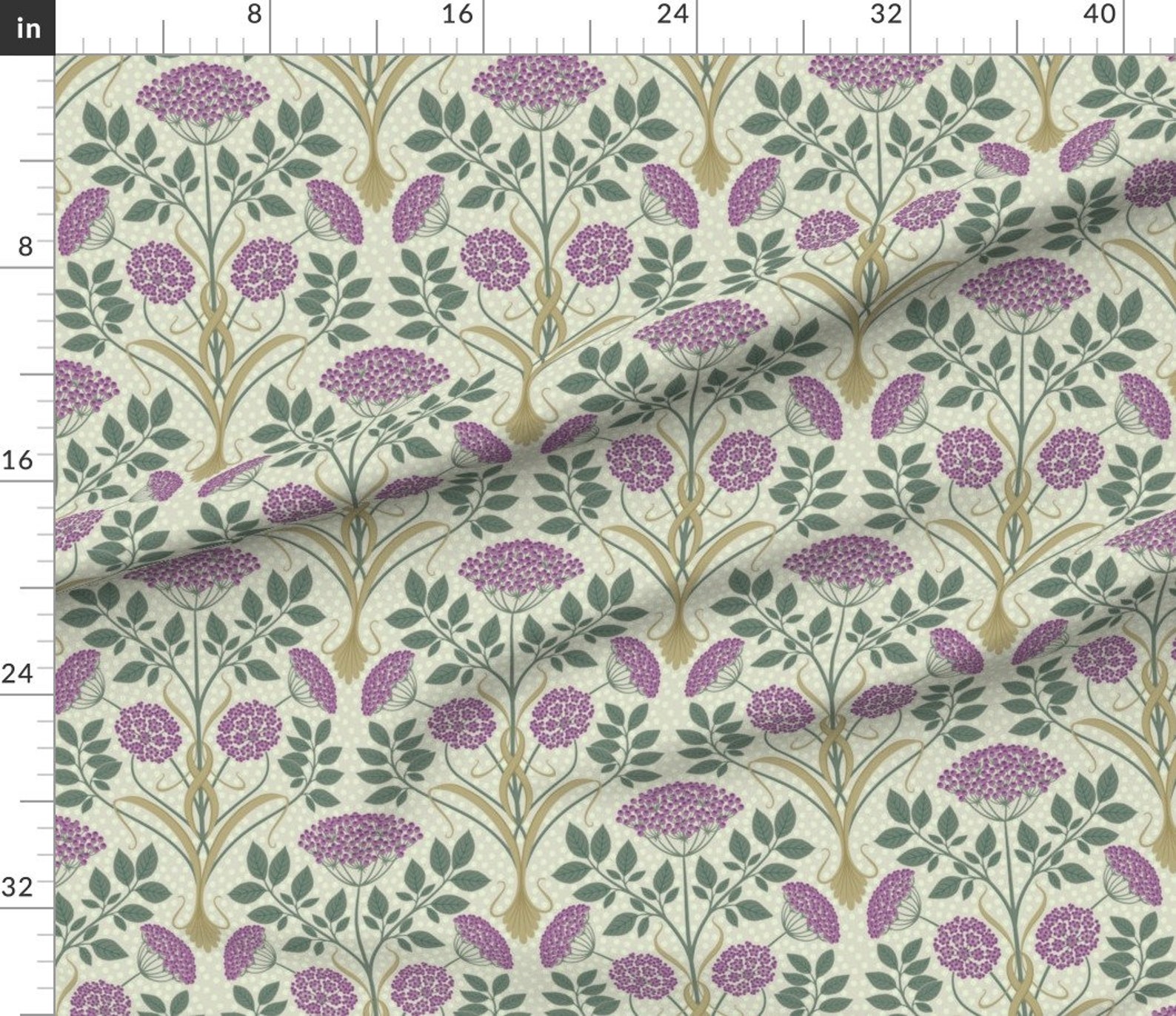 Purple Parsnip Fabric Angelica Gigas by Ekpdesign - Etsy