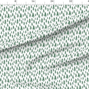Tree Pattern Fabric Sketchy Green Tree Pattern by Swoldham - Etsy