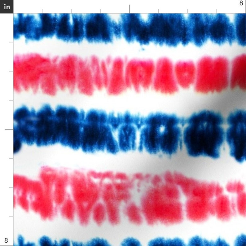 Mottled Stripes Fabric Red and Dark Blue Tie Dyed Stripes by - Etsy